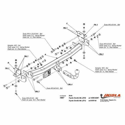 Фаркоп volkswagen (sharan 5d van) IMIOLA t007