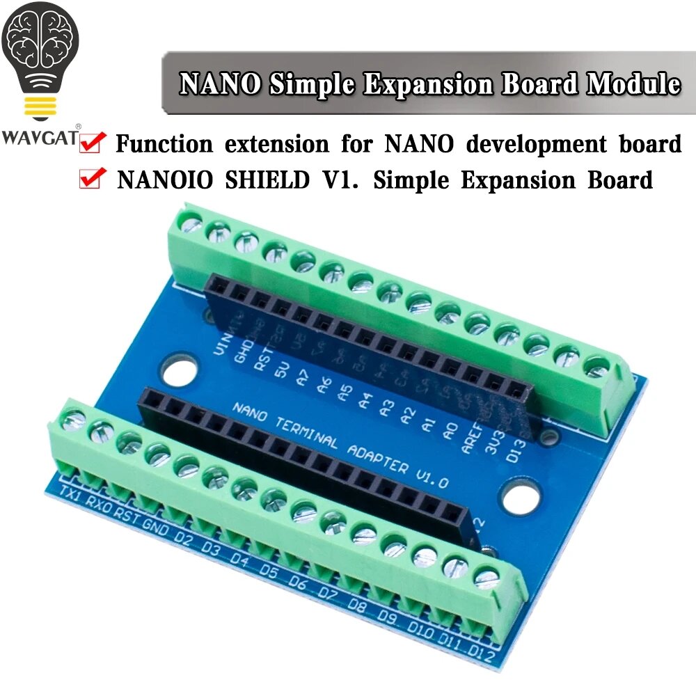 WAVGAT Терминальный адаптер для Arduino Nano Mega328p