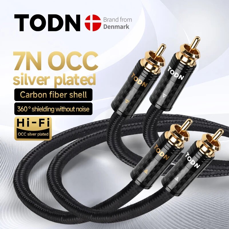Аудиокабель RCA TODN HIFI1, 1 м, серебряный