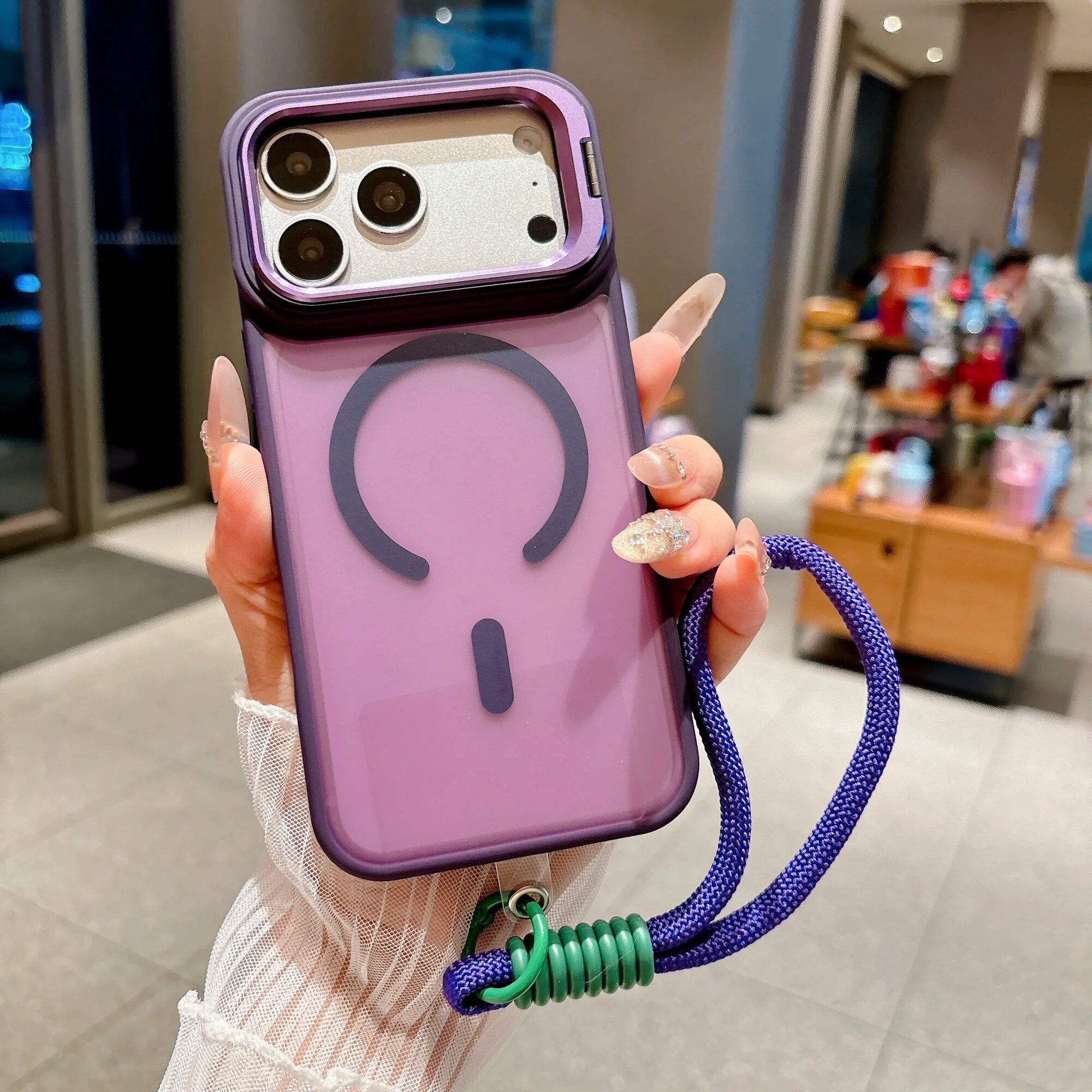 Новый магнитный чехол-подставка для iPhone 17 Pro Max, Air Айфон 12 Про Макс, Фиолетовый, DarkPurple
