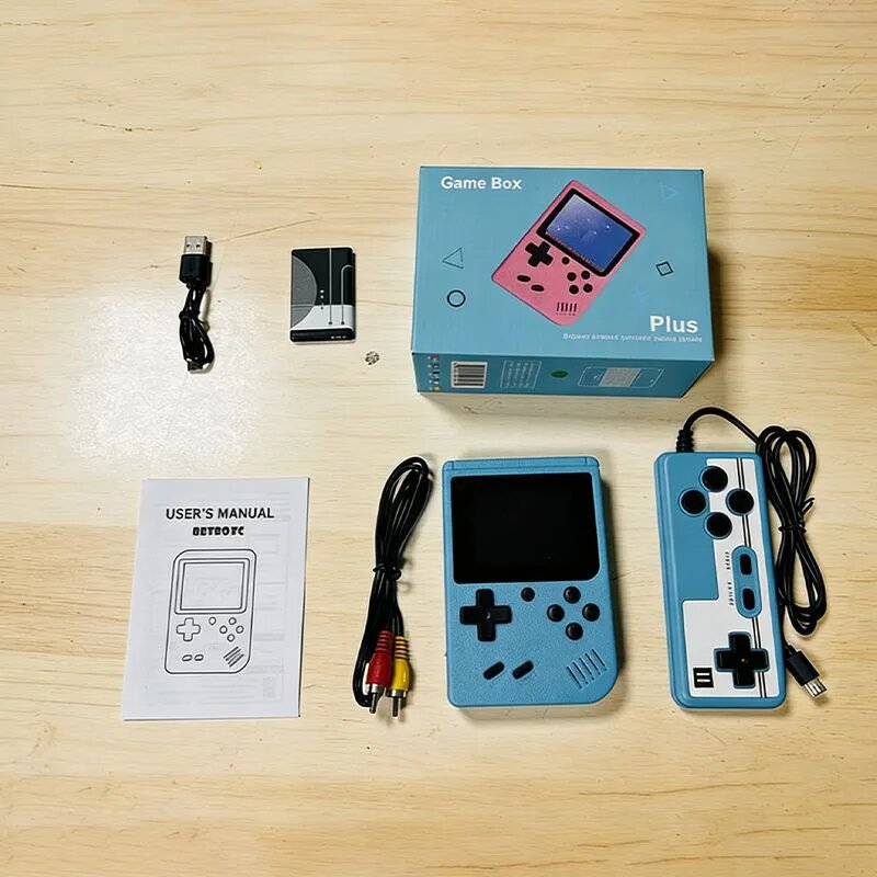 Портативная игровая приставка "Game Box Plus", 400 игр, синяя, 11.7*8*2.3 см