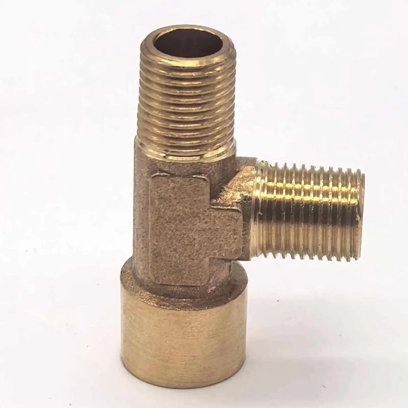 Латунный тройник 1/8", 1/4", 3/8", 1/2", 3/4" BSPP 1/2", Female-Male-Male