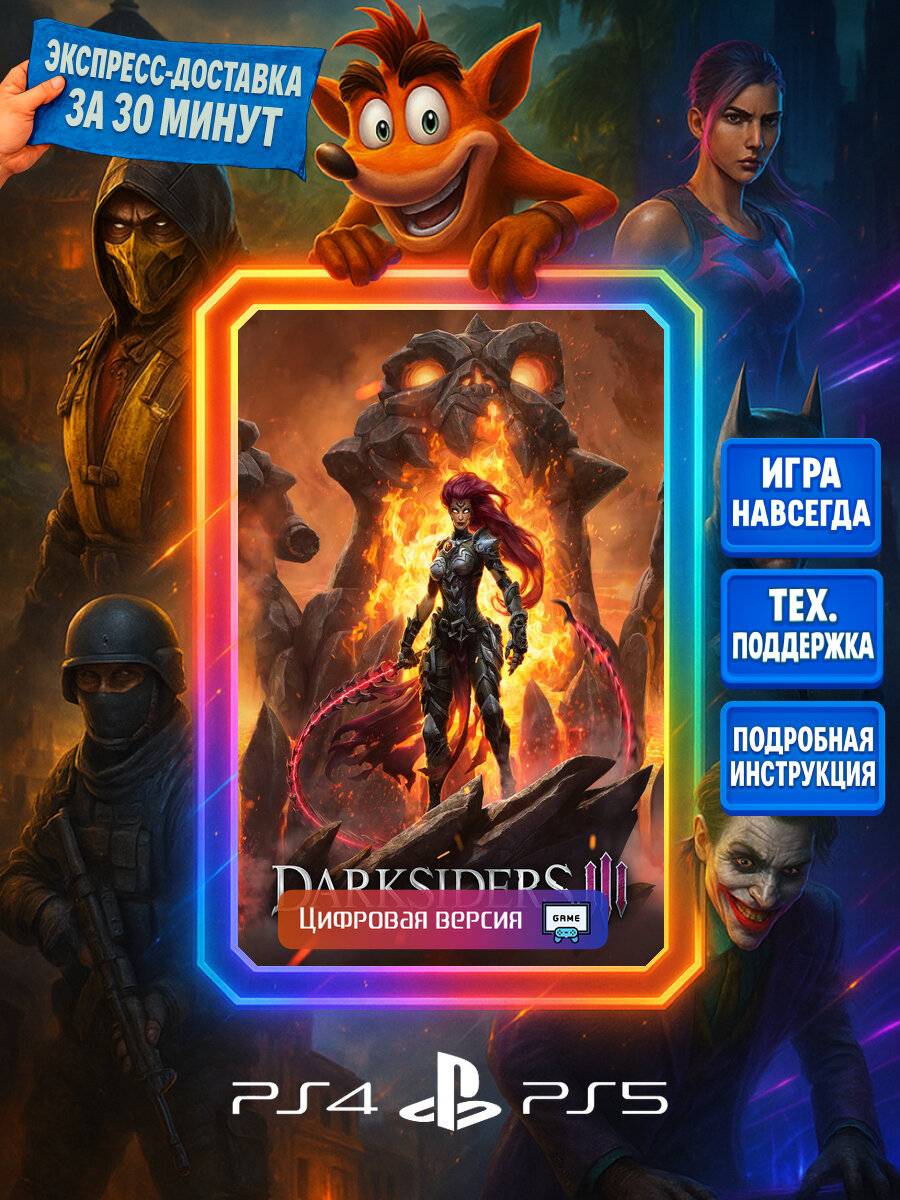 Darksiders III Dig. Del. Ed. PS4/PS5 | Моментальная доставка | Английский язык | Боевики