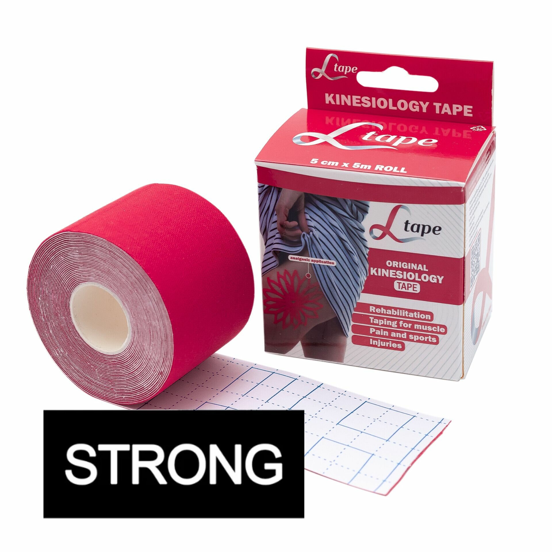 Кинезио тейп Ltape STRONG красный