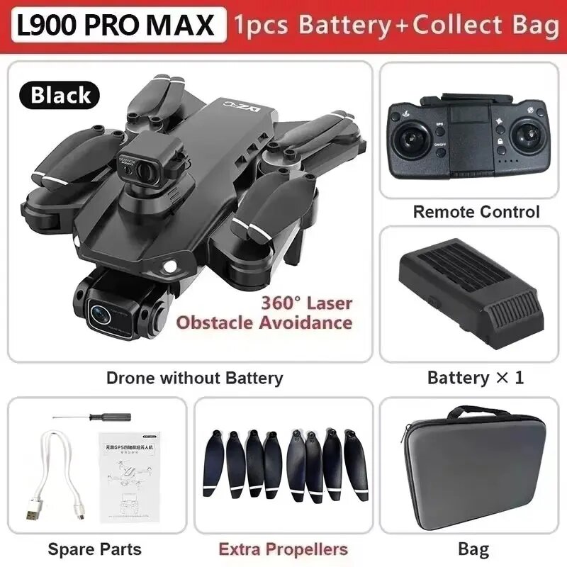 Дрон QIESIWEI L900 Pro MAX GPS 4K с камерой L900 Pro MAX 1B Bag