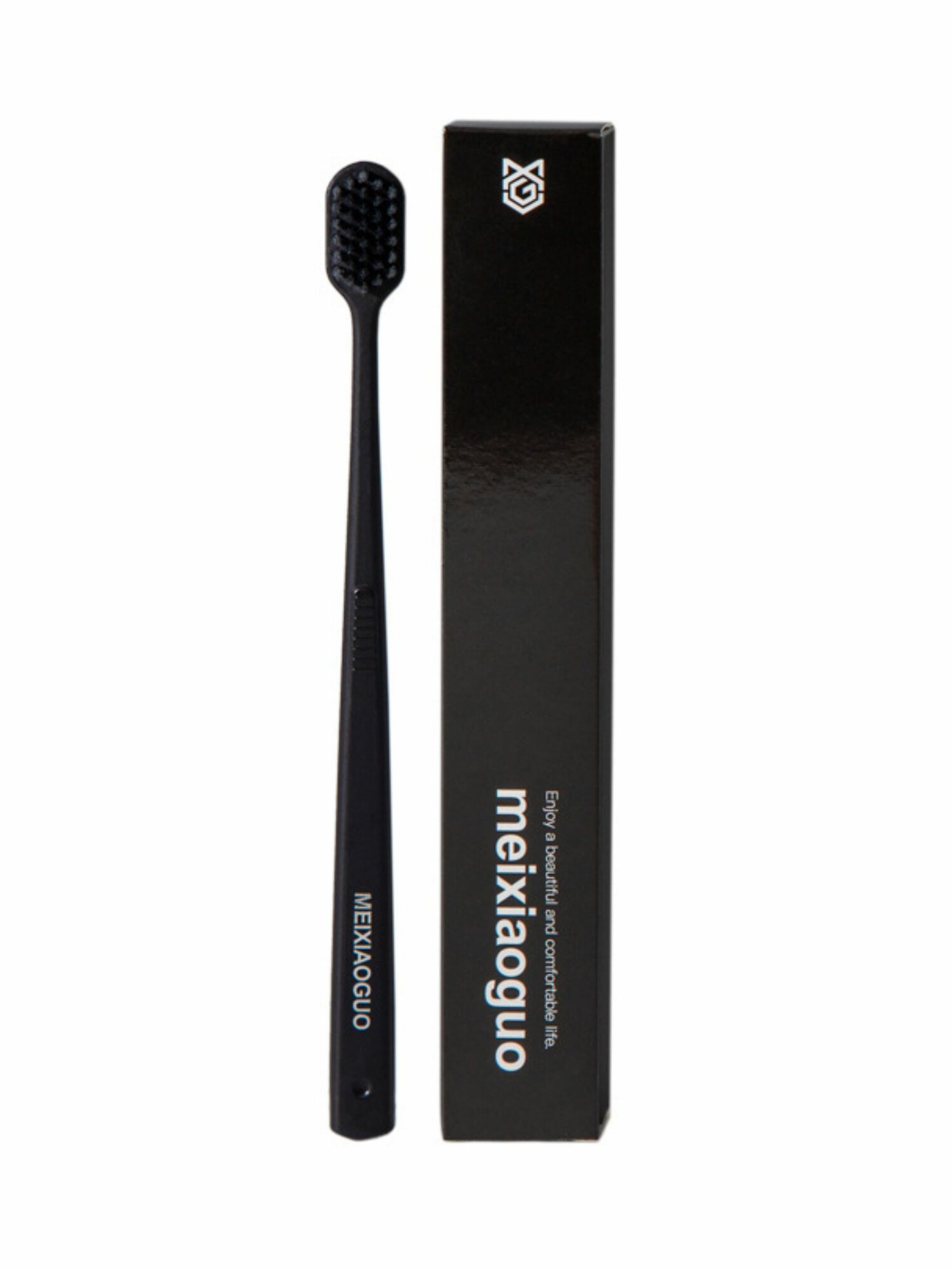 High-quality soft-bristled toothbrush for home use, portable and in individual packaging Зубная щетка черный