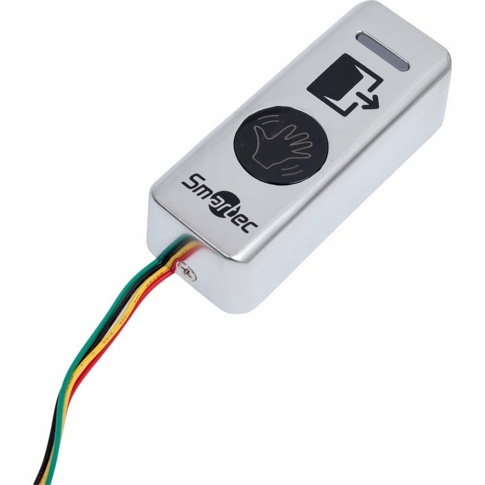 Кнопка ИК-бесконтактная Smartec ST-EX341LW металлическая, накладная, 2-х цветный СИД индикатор, НЗ/НР контакты, IP68 smkd0654 — фото 1