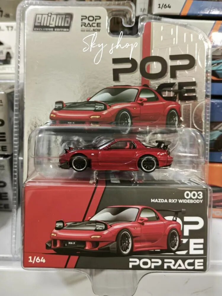 Машинка Pop Race 1:64 Mazda RX-7 Widebody Metallic Red 003