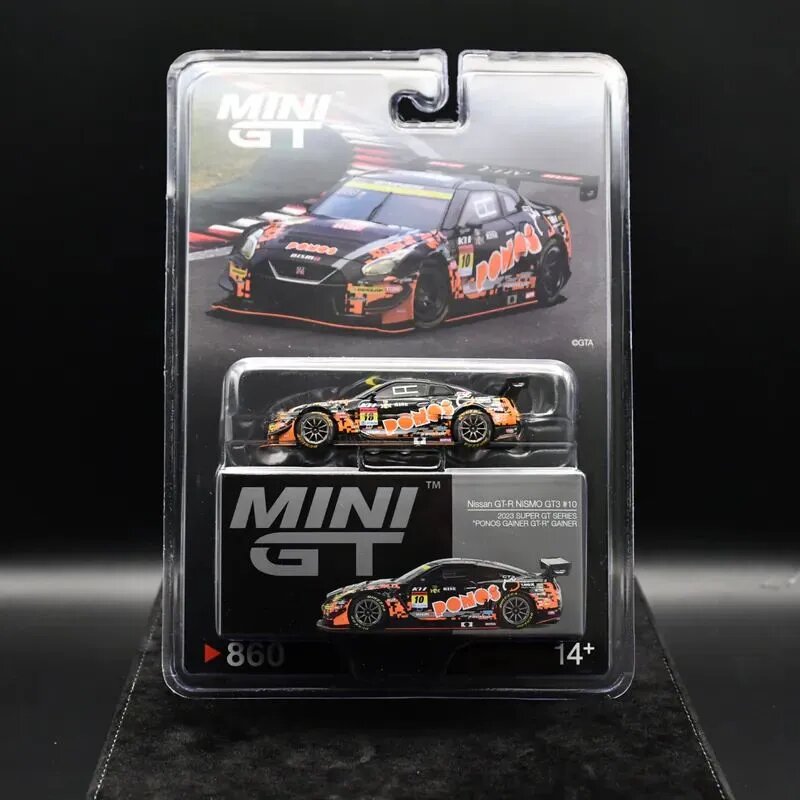 Коллекционная машинка MINI GT 1/64 #860 Nissan GT-R NISMO GT3 #10 "PONOS GAINER GT-R" 2023 SUPER GT SERIES