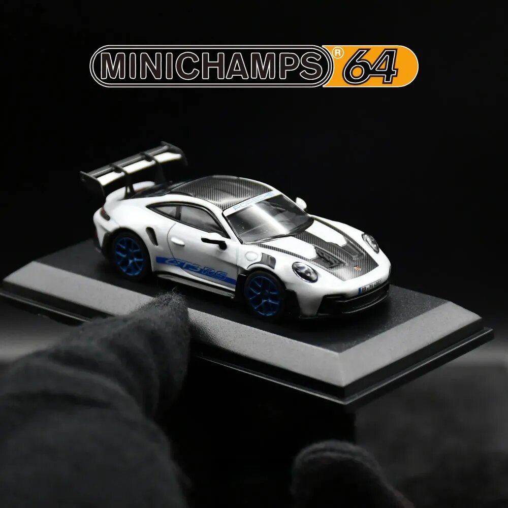 Машинка металлическая модель Minichamps 1:64 Porsche 911 (992) GT3 RS silver blue