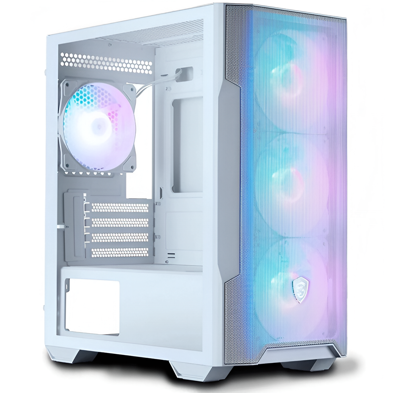 Корпус Mini-Tower MSI MAG FORGE M100R TG ARGB, Micro-ATX, белый (306-7G20W21-HH9)