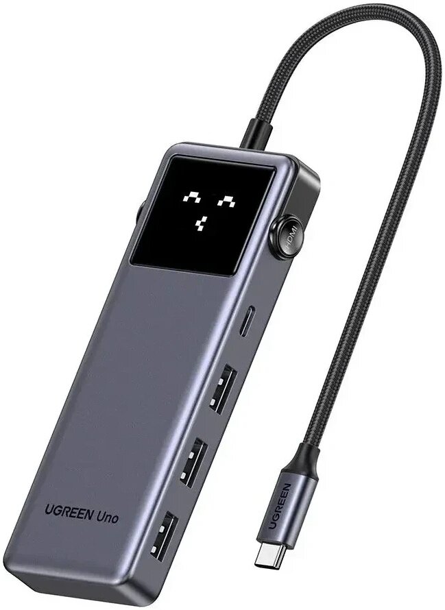 USB концентратор Ugreen CM888 (75177) 6 в 1 серый