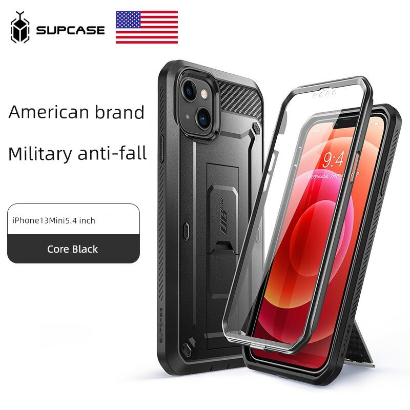 Чехол для iPhone 13 Mini, матовый черный, полная защита от падений