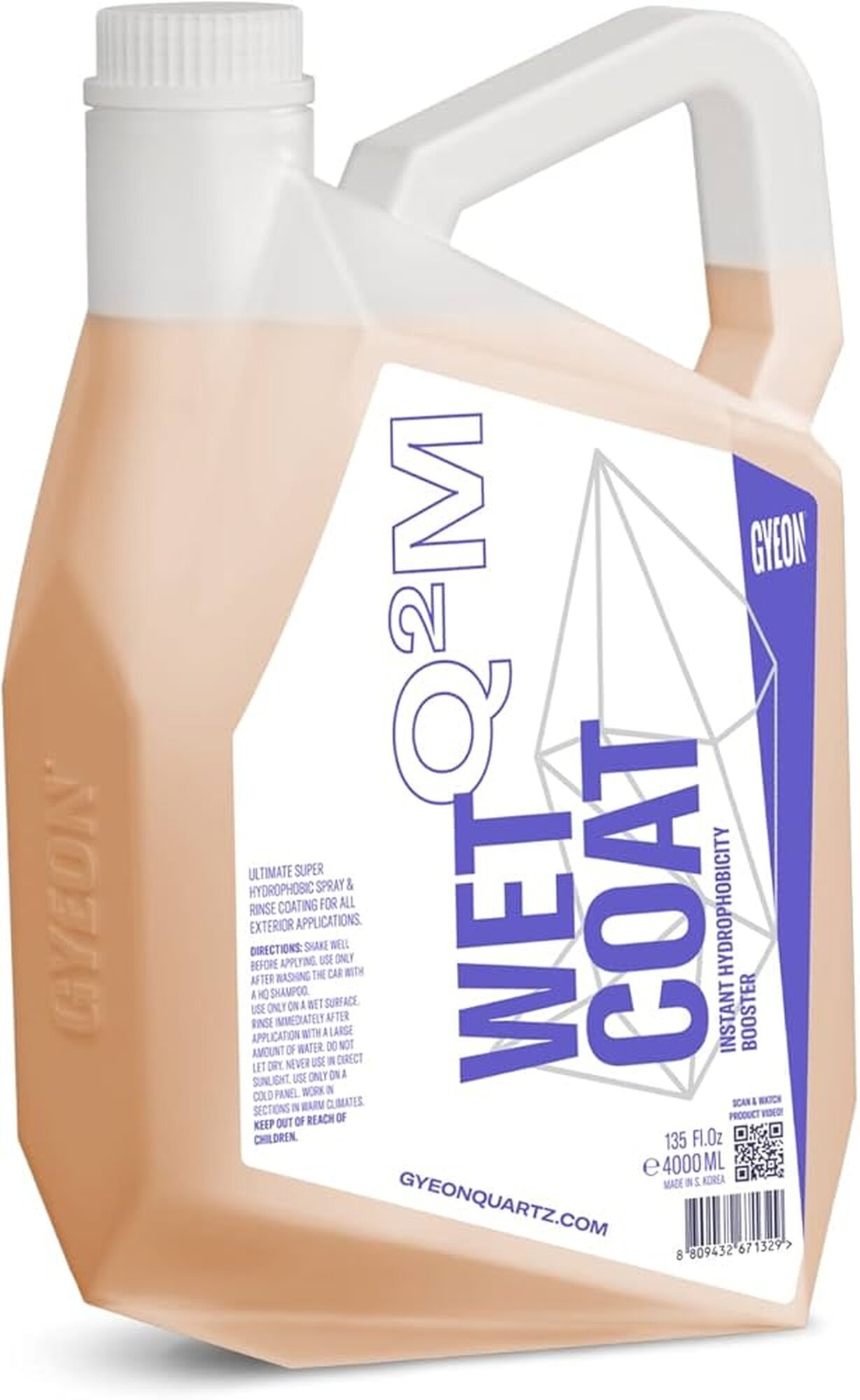 Мгновенный гидрофоб Gyeon Q2M WetCoat, готовый состав, 4000 мл