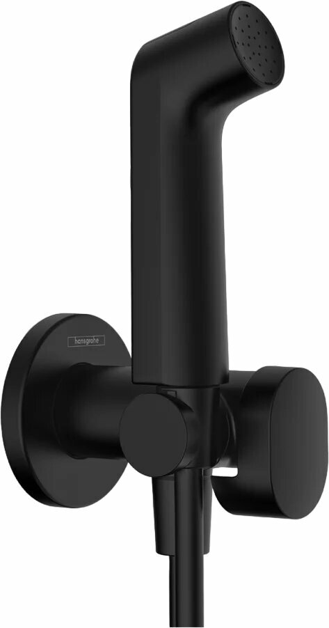Гигиенический душ Hansgrohe Bidette 29232670S встраиваемый, скрытого монтажа, со смесителем, черный, матовый, латунь, вентильный, с защитой от обратного потока, смеситель для биде