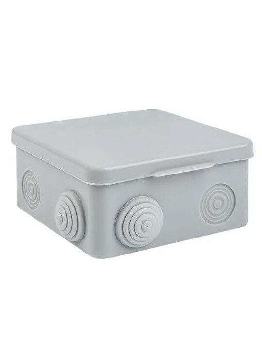 Коробка распаячная КМР-030-031 с крышкой наружная (85х85х40) 8 мембранных вводов IP54
