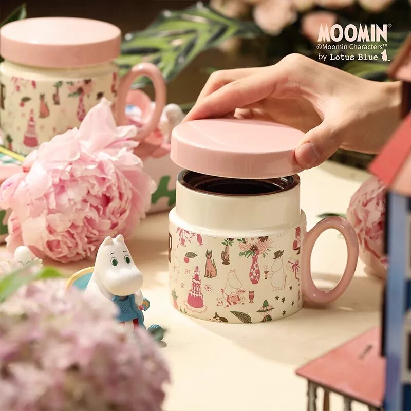 Moomin чашка Муми, керамическая цветочная чашка для чая, чашка для разделения воды, кружка для девочек, красивая