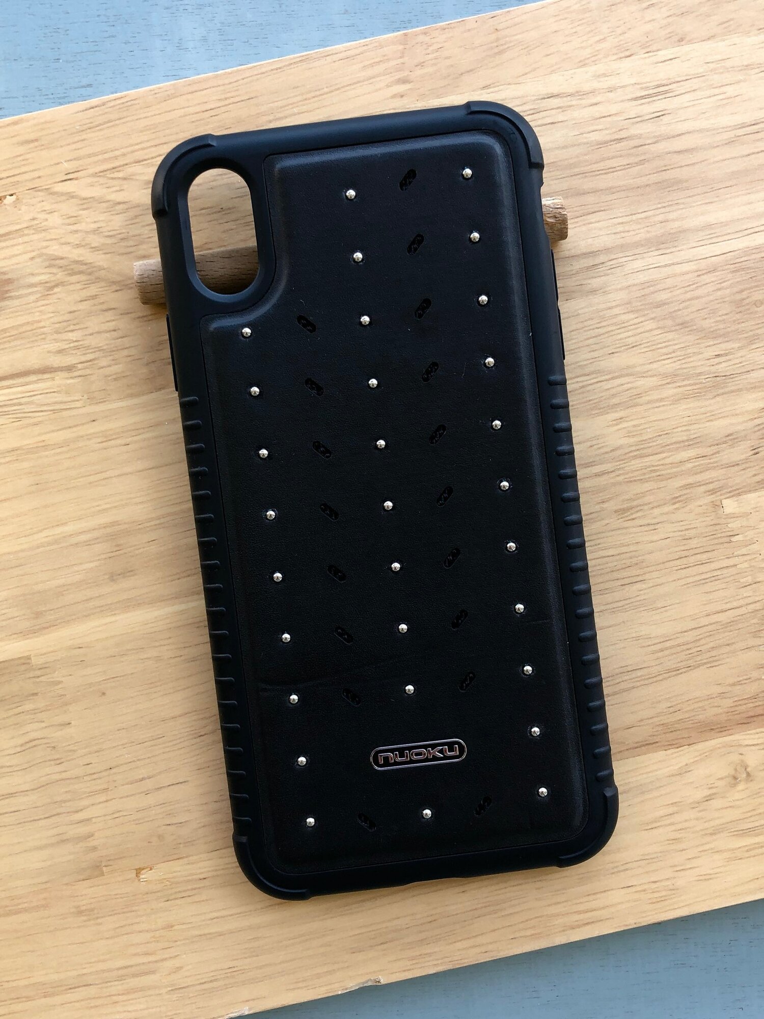 Чехол на iPhone XS Max / чехол для Айфон ХС Макс / Кожаный чехол на Айфон ХС Макс, Premium противоударный с уголками, кожа и метал, силикон