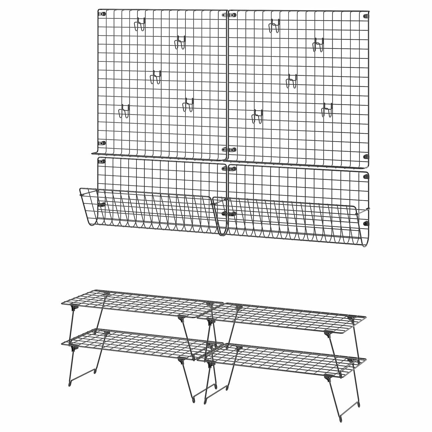 Обувница IKEA GREJIG 596.180.00, серый, набор 8 шт.
