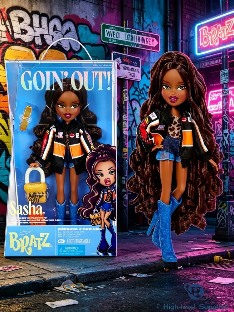 MGA Bratz Goin Out Fashion Doll Sasha с аксессуарами и очками, коллекционная кукла 29 см