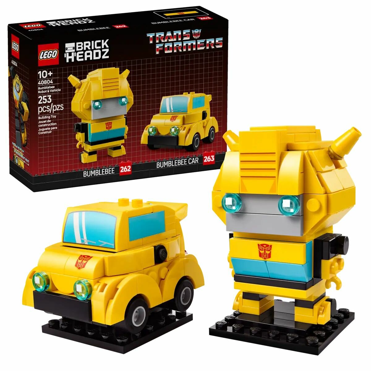 Конструктор LEGO BrickHeadz 40804 Трансформер Бамблби и машина