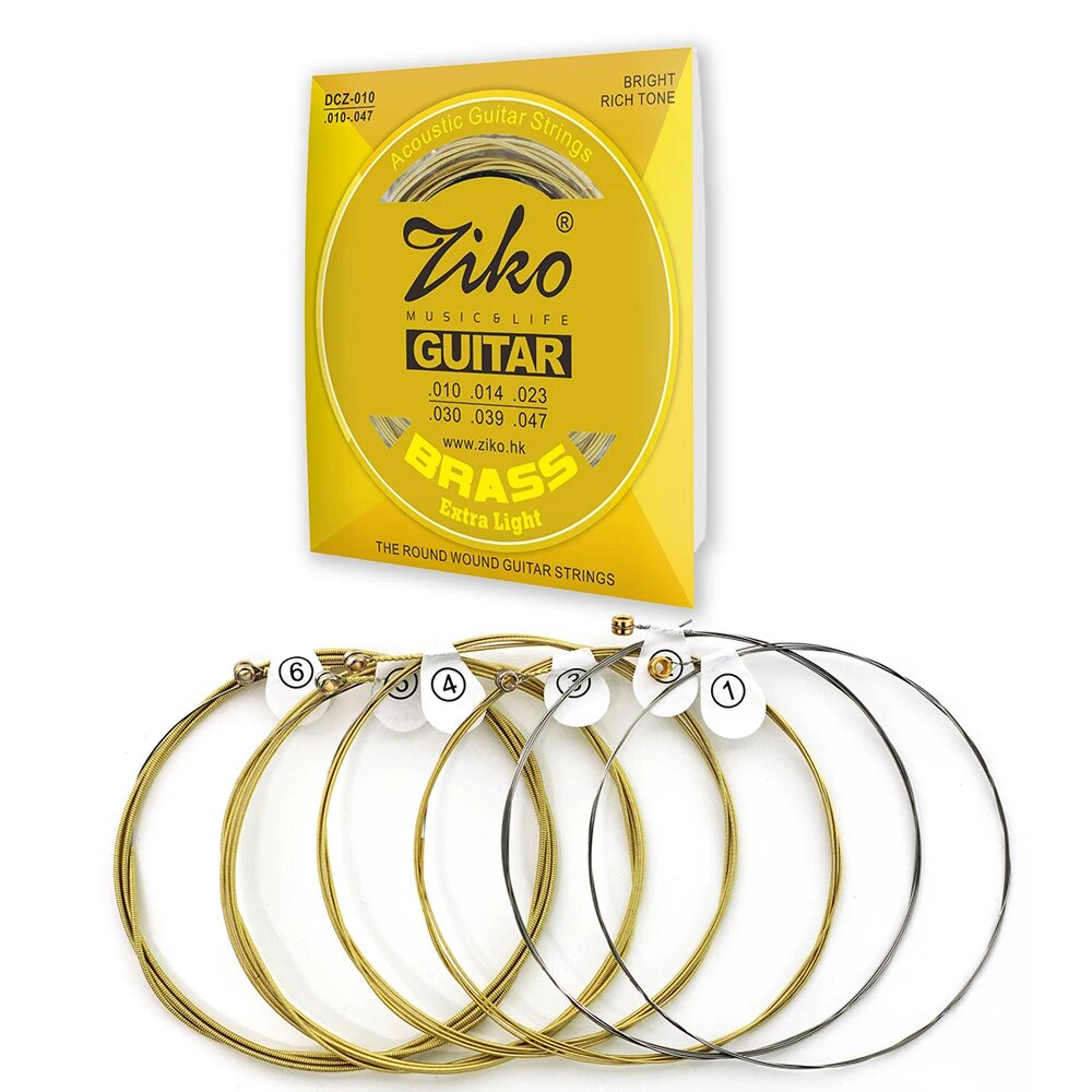 ZIKO струны для гитары, Brass Extra Light, DCZ-010