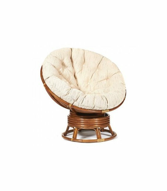 Кресло-качалка PAPASAN/папасан w 23/01 B /с подушкой/ 115х78х104 см, Pecan (орех), ткань Старт