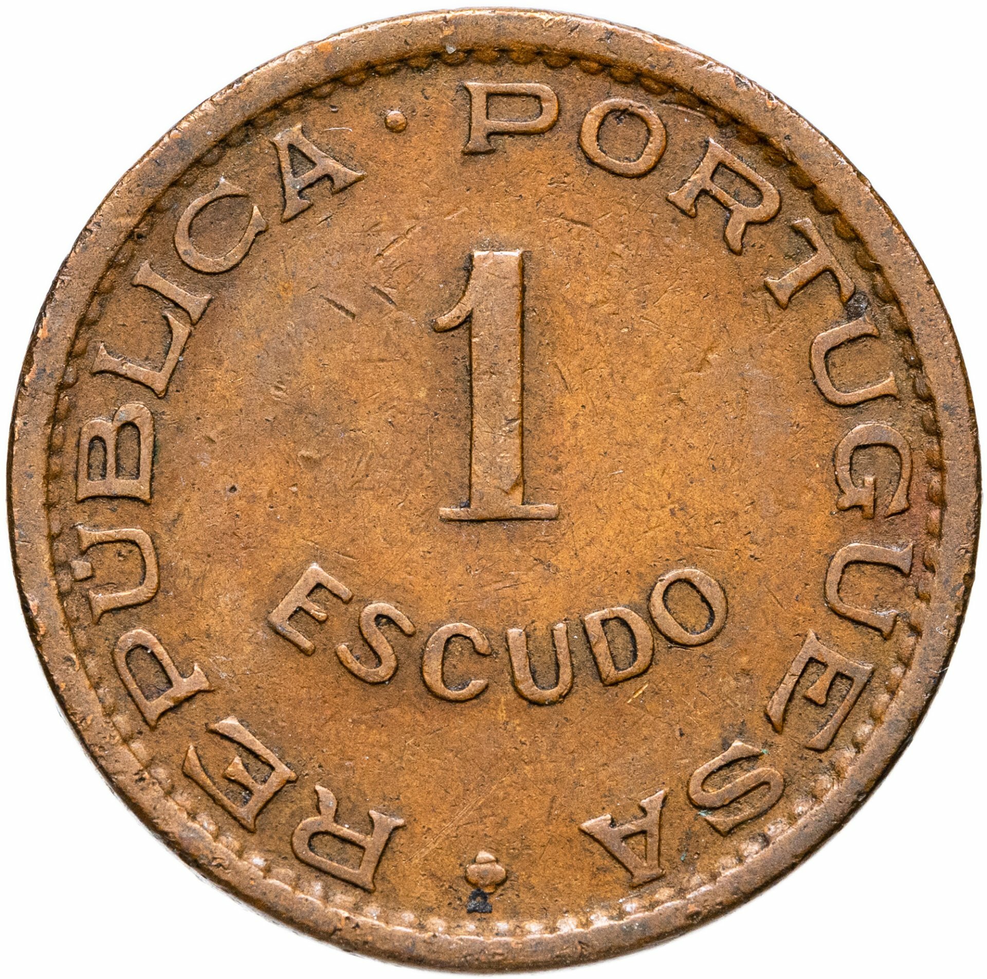 Мозамбик 1 эскудо 1974, Бронза, в сохранности VF
