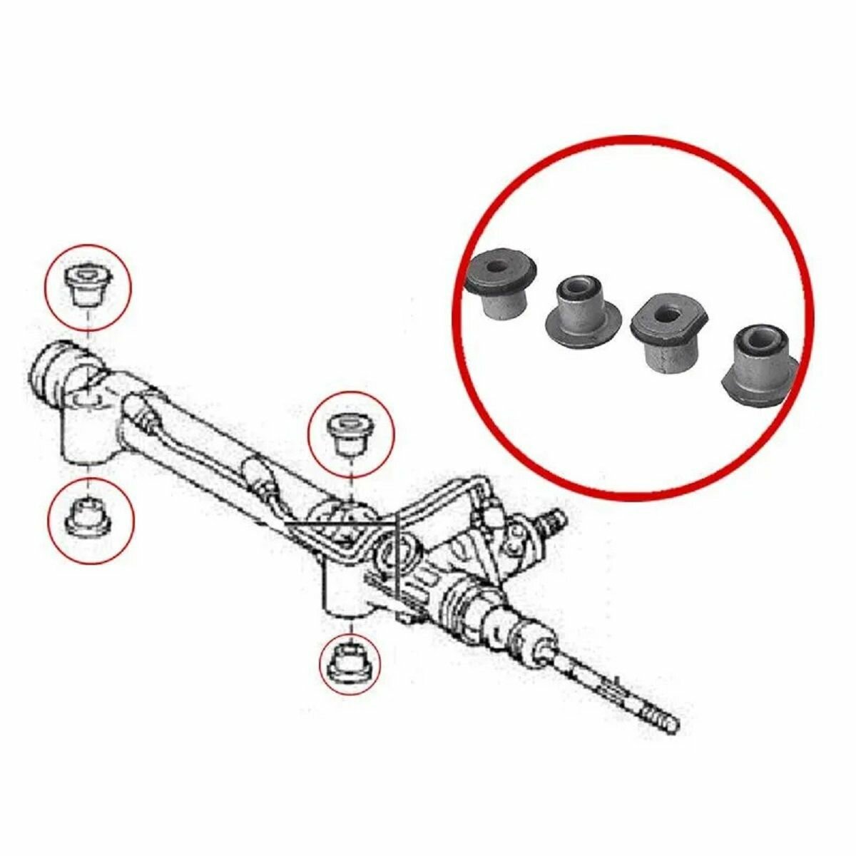 Втулка рулевой рейки Toyota Land Cruiser Prado (J120) 02-09 / Lexus GX 02-09 / Toyota 4Runner 02-09