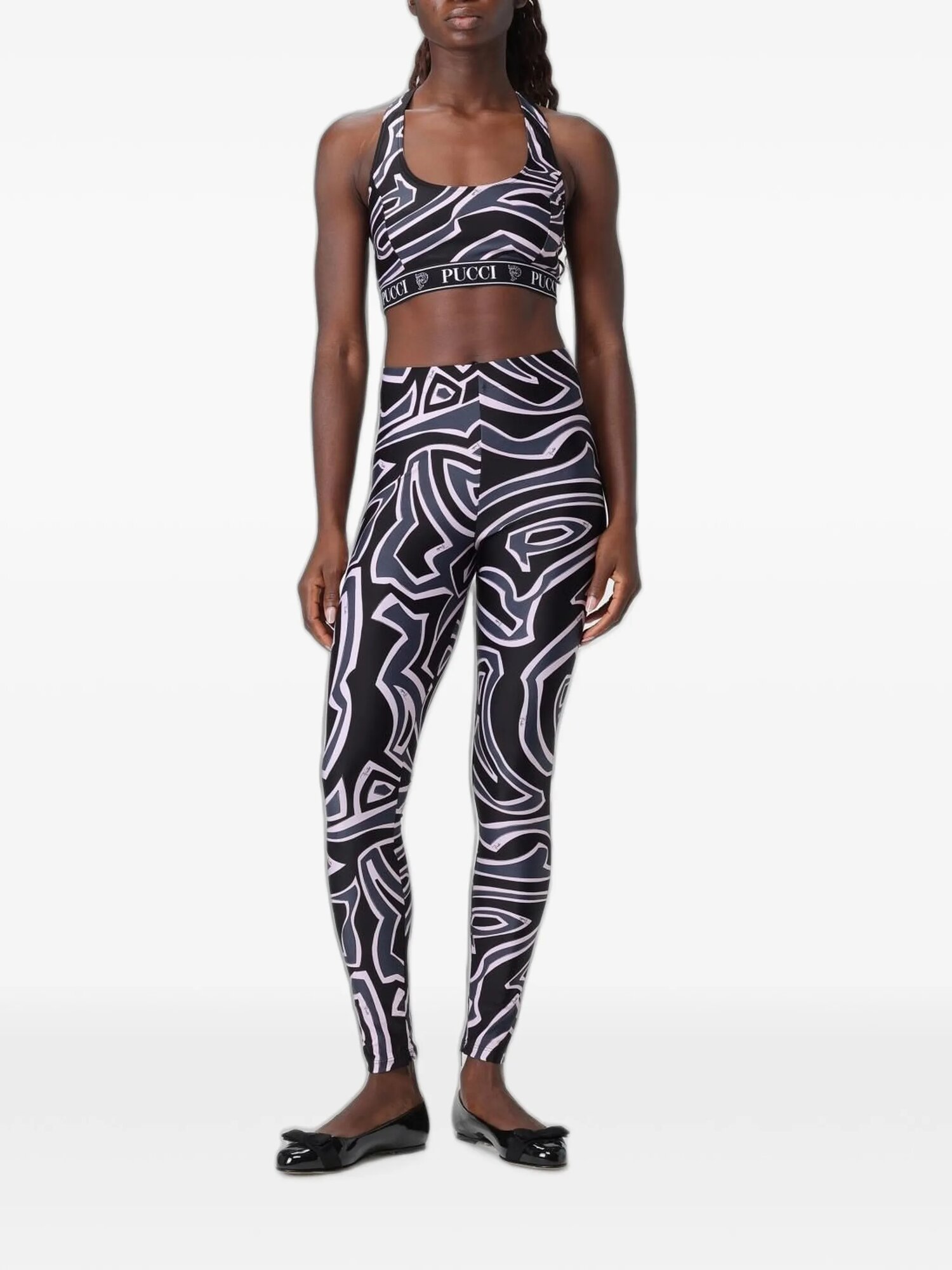 Топ PUCCI Printed stretch-fabric top, размер 38, черный — фото 1