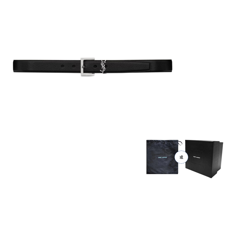 SAINT LAURENT Овчина Ремни Унисекс Черный Ширина 3 см 95