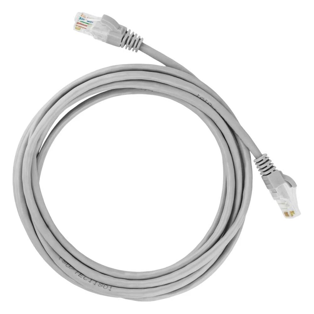 Патч-корд народный интернет кабель U/UTP Cat 5e 4PR 24AWG PVC, литой 3 м, серый TDM ELECTRIC SQ0115-0005
