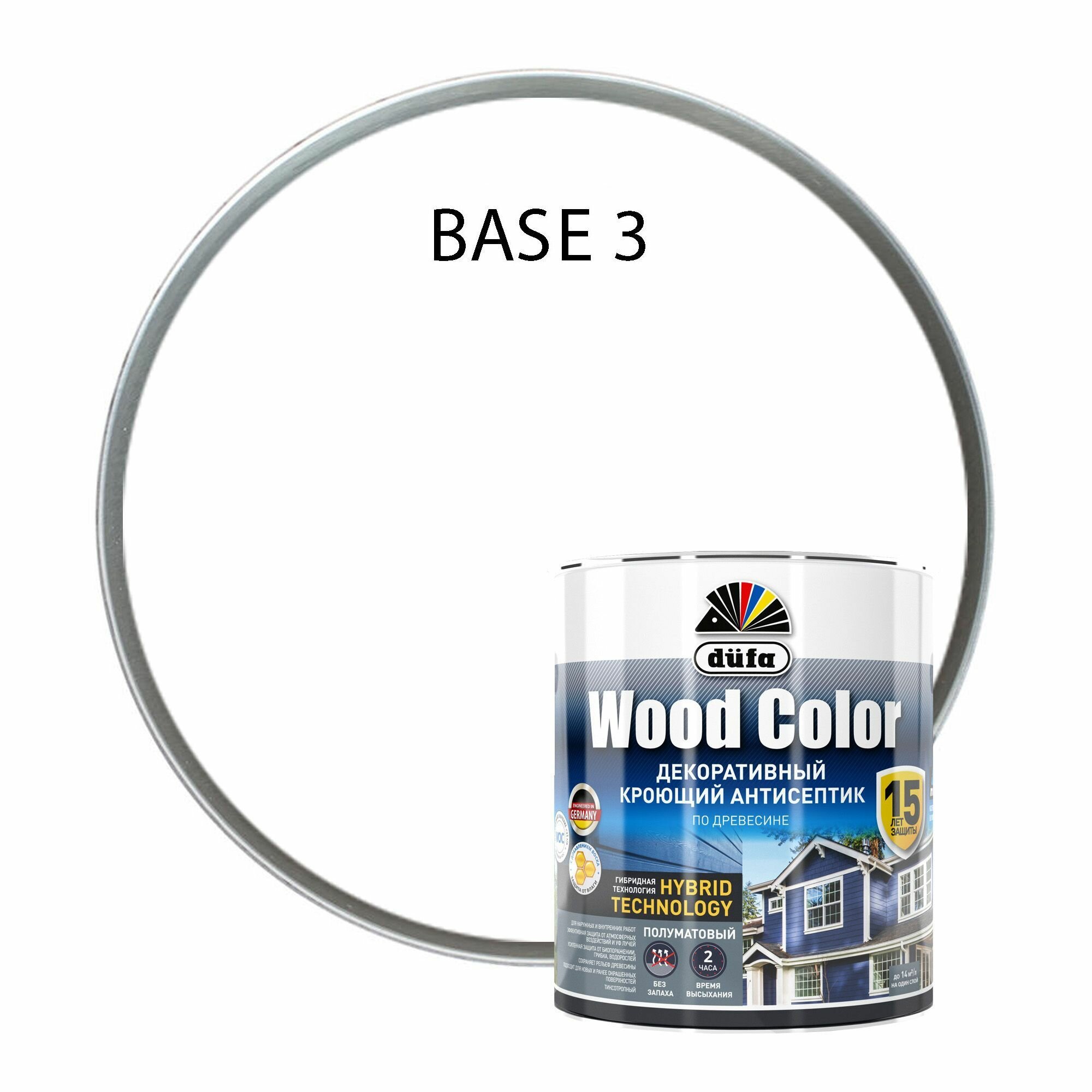 Декоративный кроющий антисептик Dufa Wood Color база 3 цвет прозрачный 0.81 л