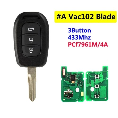 XNRKEY дистанционный ключ для Renault Sandero Megane Duster Logan 2016 2017 433 МГц PCF7961M/ID4A с необработанным лезвием VAC102/VA2 Автомобильный ключ