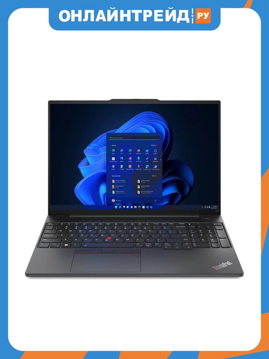 Ноутбук Lenovo ThinkPad E16 G2 16" WUXGA IPS 60Hz 300nits Ryzen 7 7735HS(3.2ГГц), 32Гб DDR5, SSD 512Гб, Radeon 680M, без ОС, Black (21M5S09E00_32)