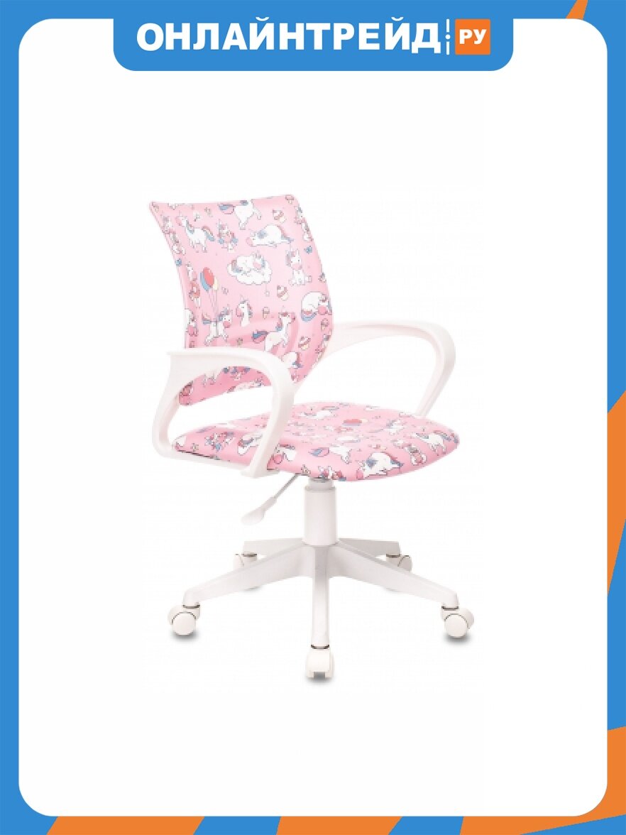 Кресло детское Бюрократ BUROKIDS 1 W розовый единороги, BUROKIDS 1 W-UNICORN
