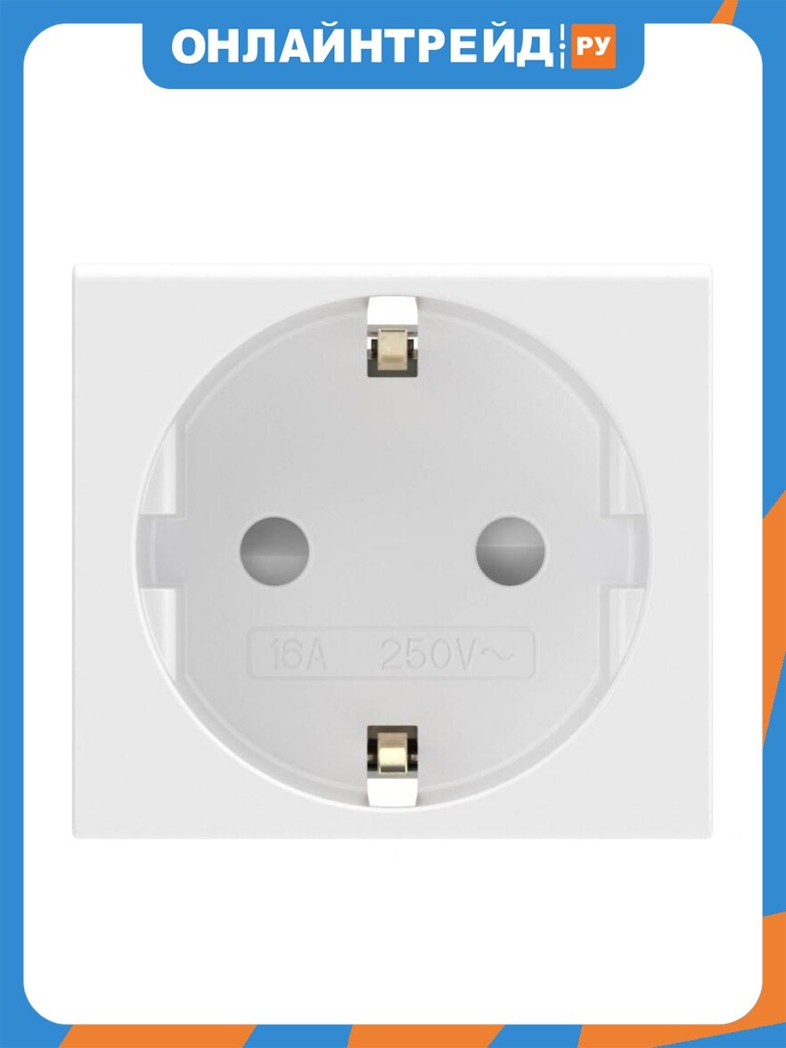 Розетка Dkc 1-м 2мод. Viva 16А IP20 2P+E с заземл. защ. шторки белый, 45005