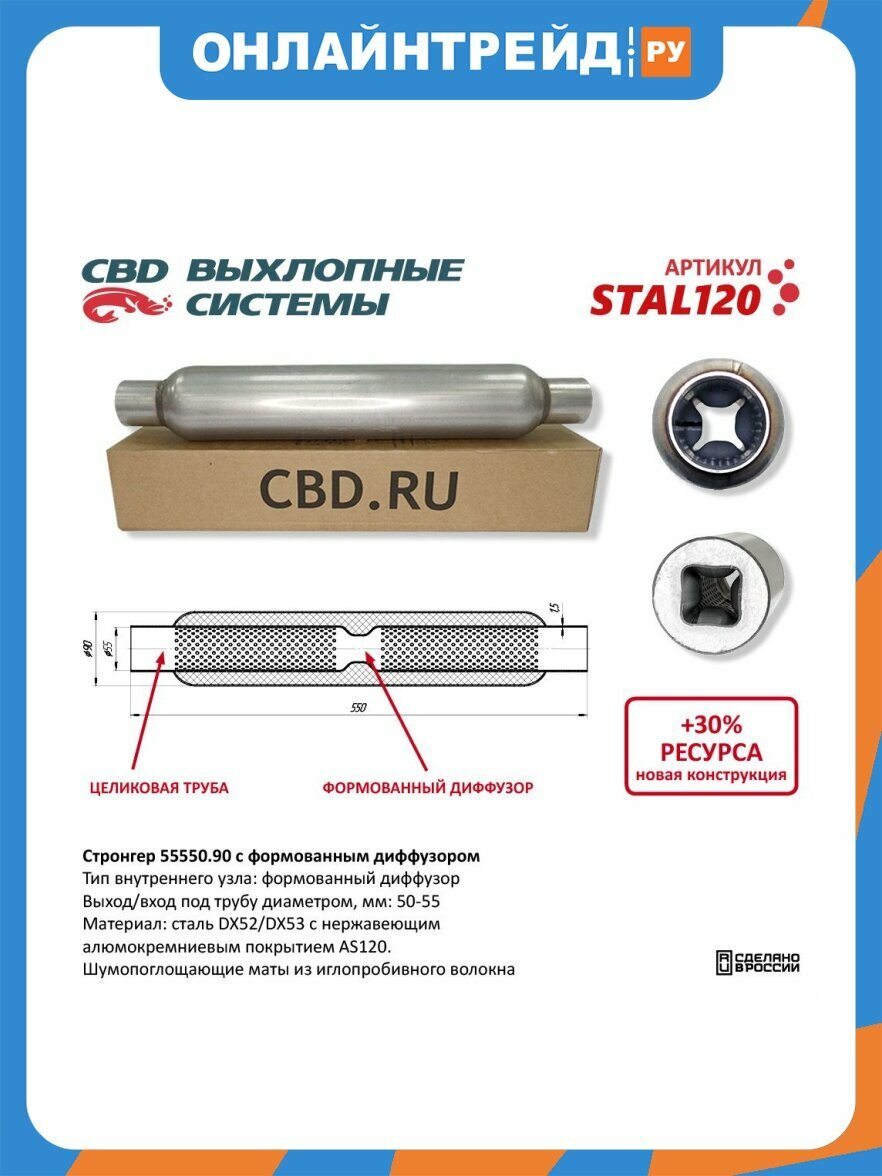 Стронгер Cbd 55550.90 с перфорированным диффузором, STAL120