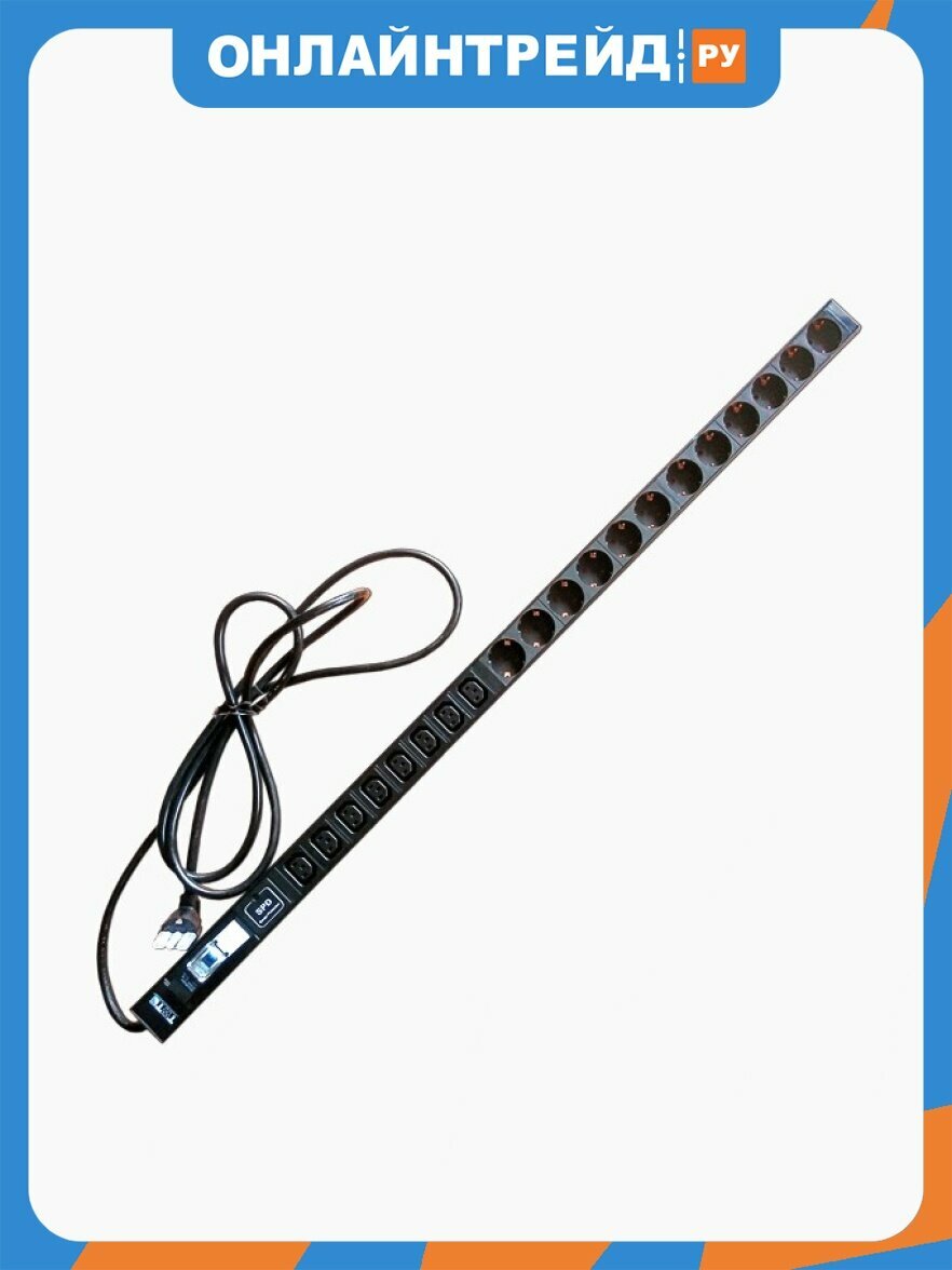 Блок розеток Lanmaster TWT-PDVI-20C9-I9 20 шт, ZeroU, 3 м