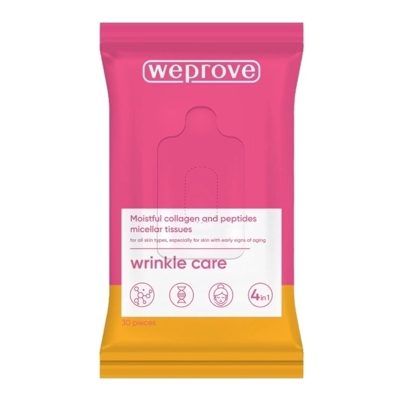 Weprove Moistful Collagen and Peptides Micellar Tissues Мицеллярные салфетки с коллагеном и пептидами