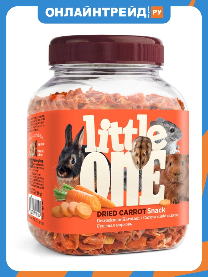 Лакомство Little One Сушеная морковь для всех видов грызунов, 200 г