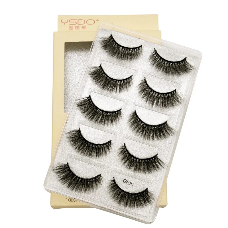 YSDO 3D норковые накладные ресницы 5 пар 5 pairs- Glan-G