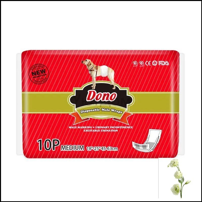 Одноразовые впитывающие пояса для кобелей DONO MALE PET DIAPER размер M 10 штук