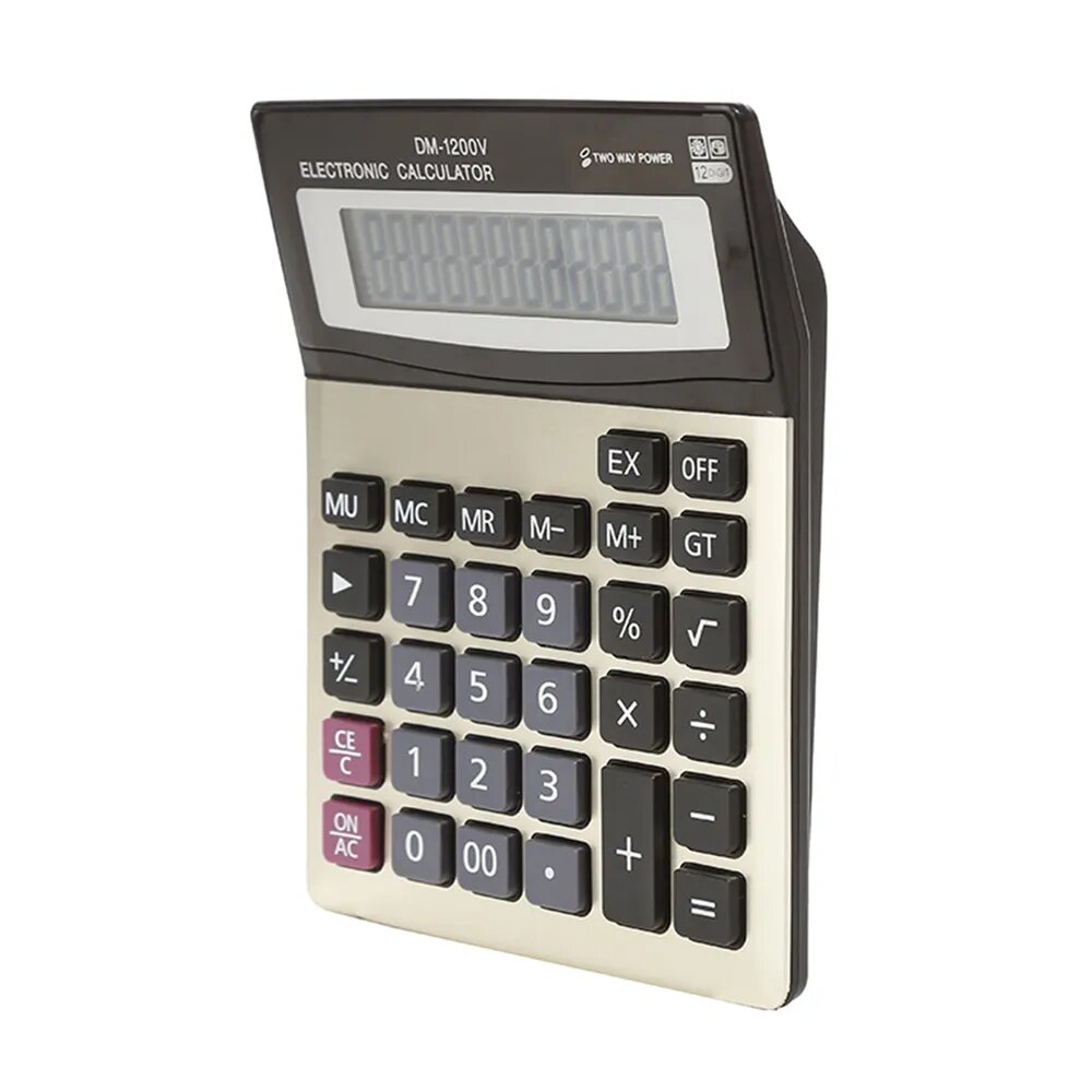 Калькулятор DM-1200V, электронный, настольный, 12 разрядов, двухстороннее питание, Китай — фото 1