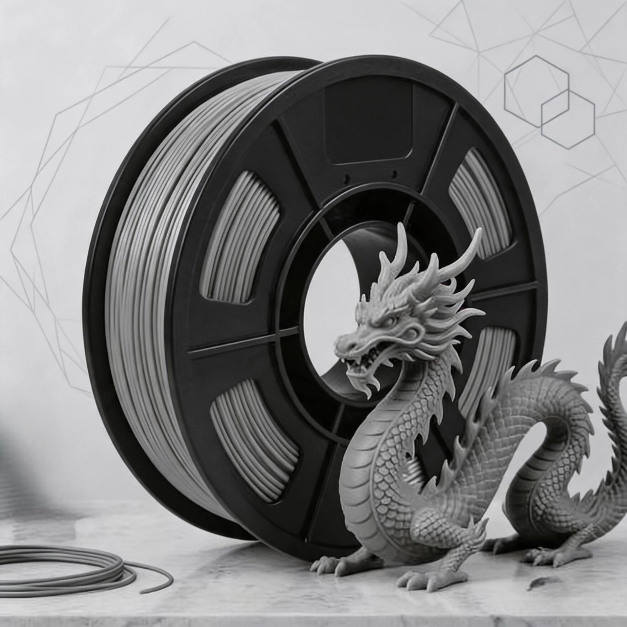 PETG филамент 1.75 мм, серый, 250 г