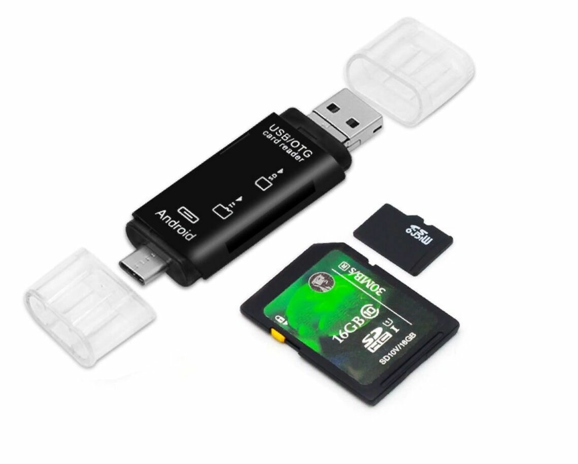 OTG Картридер USB 3 в 1 D-178 Type C & Micro USB TF/SD, Адаптер Tf/SD