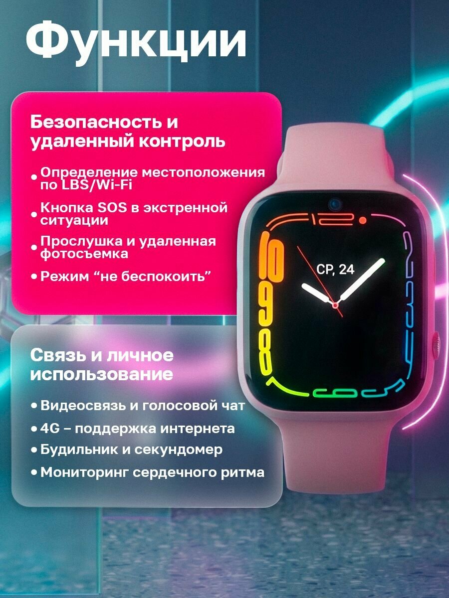 Смарт часы детские для девочек (работают от сим карты) — фото 1