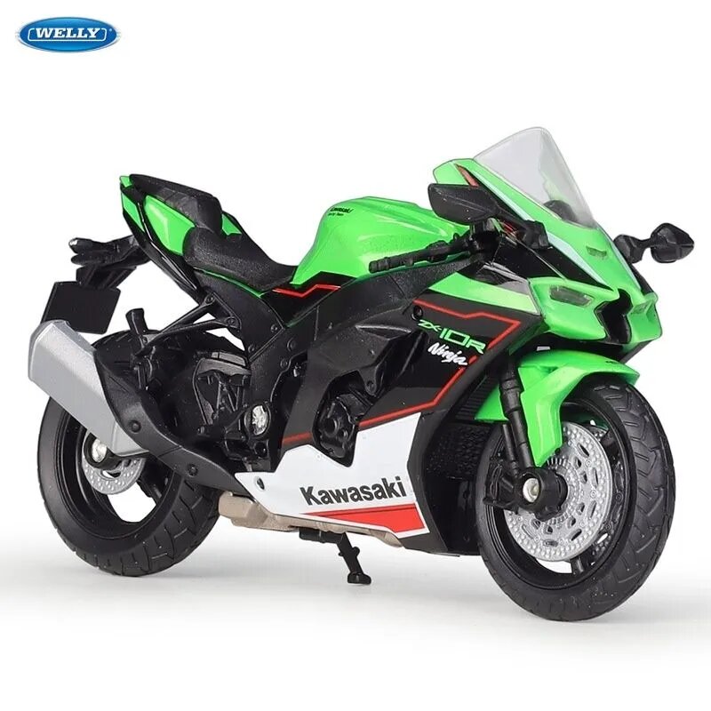 WELLY 1:18 Kawasaki Ninja ZX-10R 2021 Модель мотоцикла Игрушки Подарок на день рождения