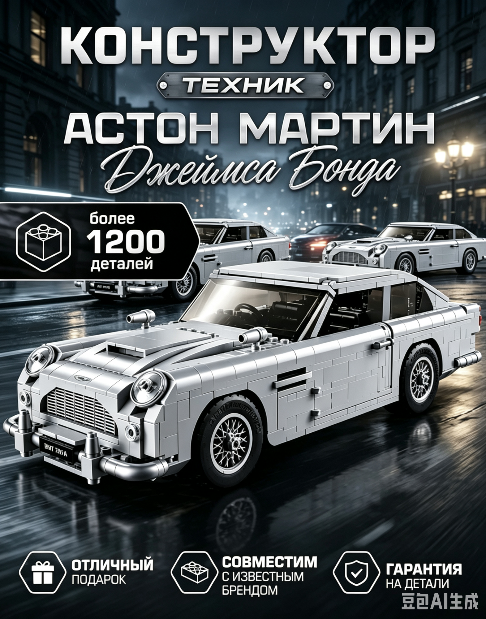 Конструктор TECHNIC машина Aston Martin агент 007