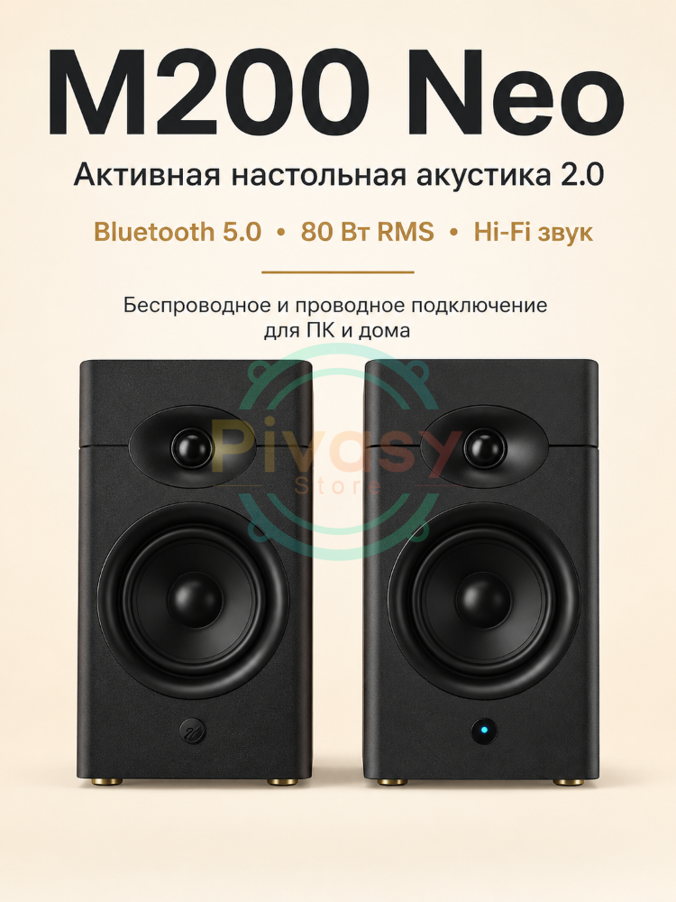 Колонка для книжных полок с Bluetooth 5.0, оптический коаксиальный вход, 80 Вт для дома